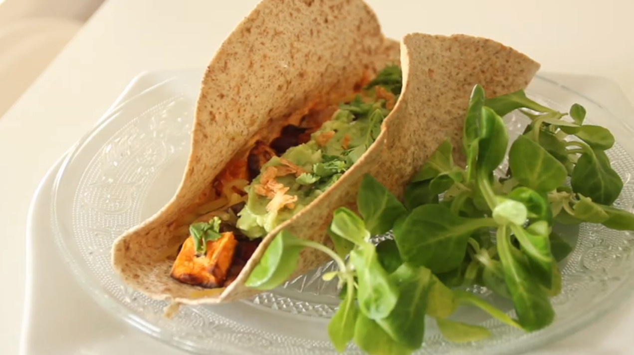 Burritos végan de haricots rouges et patate douce