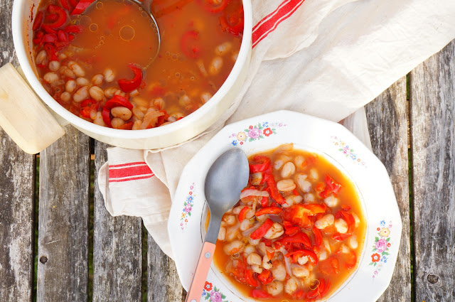 Soupe divine de haricots borlotti frais