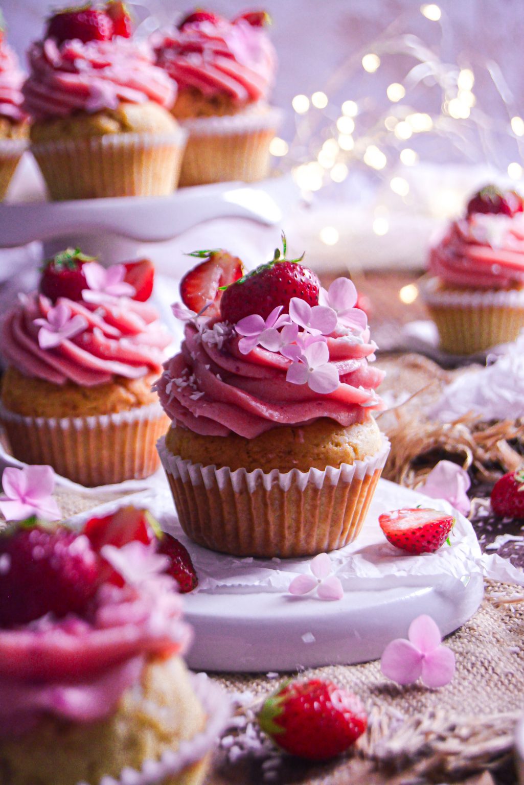 Cupcake végan à la fraise